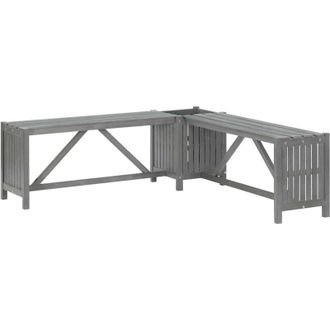 vidaXL Vidaxl - Banc dangle de jardin et jardini&egrave;re 117 cm bois dacacia gris