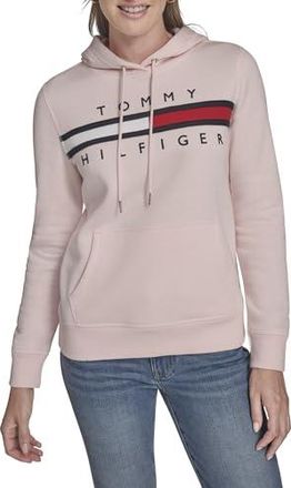 Tommy Hilfiger Fleece Soft Pullover Hoodie Sweater Maillot de surv&ecirc;tement, Ballerine Rose, L Femme