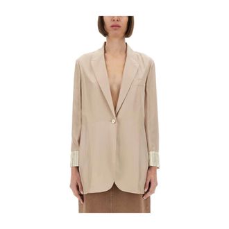 Alysi Femme, Vestes, Beige, Taille: 38 FR Blazer Coupe Confort