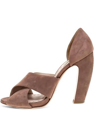 Miu Miu sandales en daim à brides croisées 115 mm - Rose