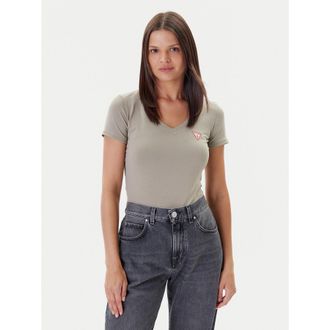 Guess T-Shirt W2YI45 J1314 Khakifarben Slim Fit