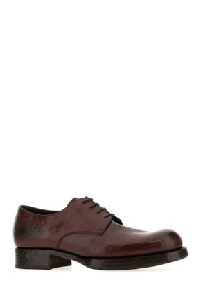 Prada Mens Oxford Brown Calfskin