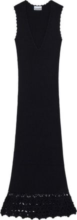 Ganni Robe longue en coton au crochet Ganni