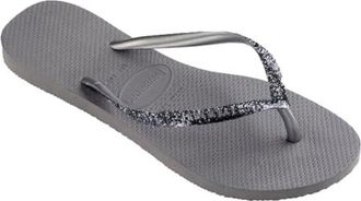 Havaianas Slim Glitter Ii Femmes Slim Design Shiny Finish Summr Sandals (Gris, EU 37/38)
