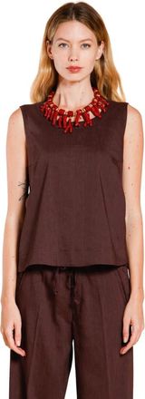 Mason's Femme, Tops, Brun, Taille: 36 FR Nhabi Sleeveless Shirt