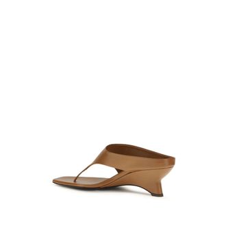 Khaite Womens Brown Calf Leather Bos Taurus Platform Sandals