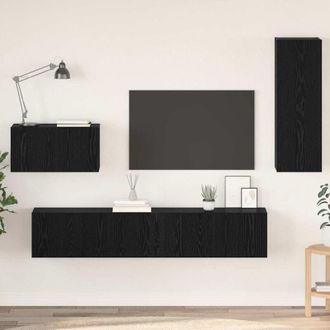 vidaXL Vidaxl - Wand tv Schrank 4 pcs Schwarze Eiche 200 x 30 x 30 cm