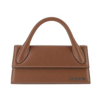 Jacquemus Braune Leder Umh&auml;ngetasche mit Griff - - Bags - Damen - Braun - ONE SIZE