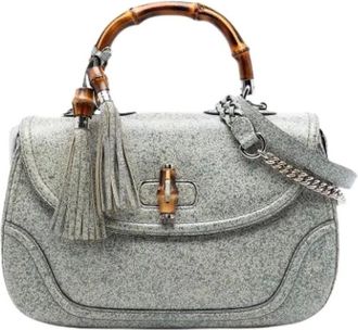 Gucci Sac bandouli&egrave;re Bamboo Pre-owned - Femme - Pre-owned - Gris - Taille: ONE Size