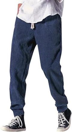 Generico Pantalons Japonais en Velours pour Homme, Pantalons Kirakuco Homme Larges dHiver avec Poche de Bodybuilding C&ocirc;tel&eacute;e &Eacute;l&eacute;gante avec Cordon de Serrage Jo