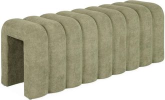 Sweeek Sweeek - Banc. bout de lit vert contemporain en tissu