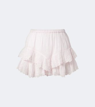 Isabel Marant Short Jocadia en coton &agrave; broderies anglaises
