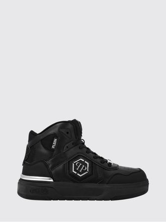 Philipp Plein High-Top-Sneaker aus Leder mit Monogramm und Hexagon-Logo
