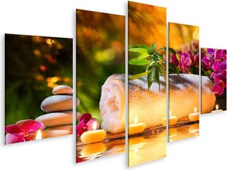 Islandburner Bild auf Leinwand Kerzen Wasser Spa Massage Garten Bilder Wandbilder Poster