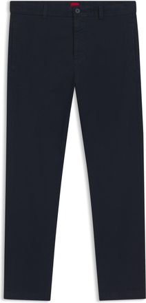 HUGO BOSS Herren David251D Slim-Fit Hose aus elastischer Baumwoll-Gabardine Dunkelblau 36/32