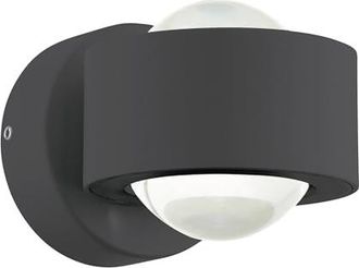 Eglo LED Wandlampe Ono 2, 2 flammige Wandleuchte, Wandstrahler innen aus Aluminium und Kunststoff, Wohnzimmerlampe in Anthrazit, Klar, LED Flurlampe mit Up