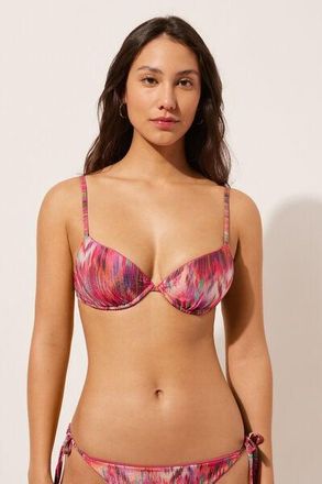 Calzedonia Push-up-bikinioberteil Multicolor Ethnic Rot