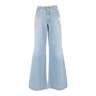 Ermanno Scervino Firenze Wide Jeans - Femme - Jeans - Bleu - Taille: 36 FR