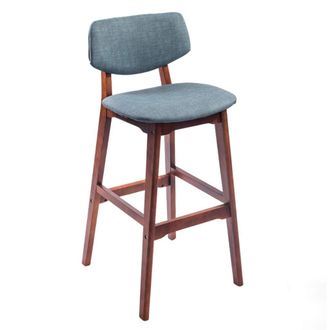 Generic 25/29 Zoll Barhocker mit Gepolstertem Sitz, Fu&szlig;st&uuml;tze und Braunen Holzbeinen f&uuml;r K&uuml;che, Kneipe, Caf&eacute;, Terrasse - Maximale Belastung 440 Lbs