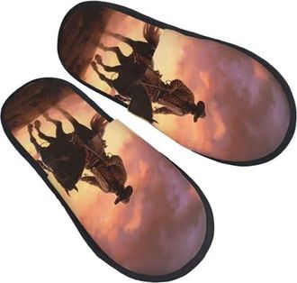 Generic Pantoufles Cowboy West Légers Chaussons Doux Pantoufles En Coton Pour Outdoor La Maison Voyage L