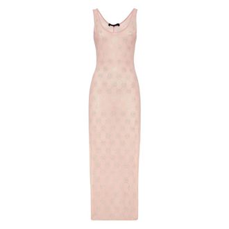 Philipp Plein Femme, Robes, Rose, Taille: 44 FR Long Dress Monogram Strass