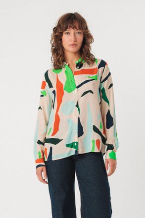 SKFK Damen vegan Bluse Asune Mehrfarbig