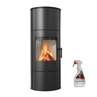 Kratki Kaminofen aus Stahl Rollo bereit Satz &Oslash; 150 7 kW mit Raumluftunabh&auml;ngig, Blass Verkleidung, freistehend, BImSchV 2, Staubauslass, 150 mm, EEK A Kamino