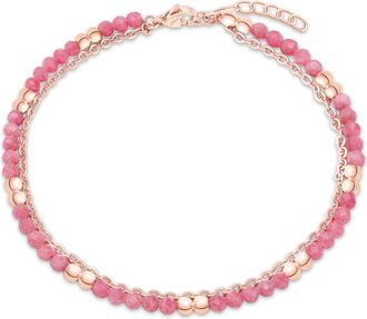 s.Oliver Anklet - Elegante Fu&szlig;kette aus poliertem Edelstahl - ros&eacute;gold - Ankerkette verstellbar bis 27 cm - wasserfest & hautfreundlich