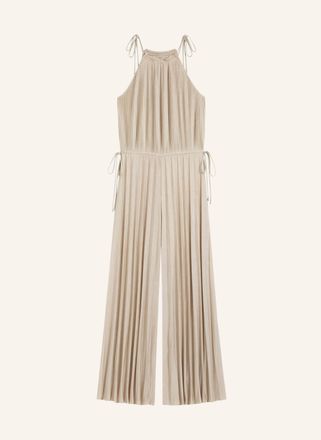 HUGO BOSS Jersey-Jumpsuit Edecki Mit Plissees beige