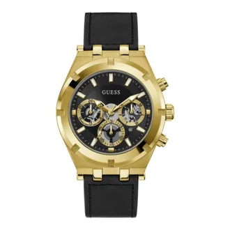 Guess Homme, Accessoires, Noir, Taille: ONE Size Montre à Cadran Noir en Acier Inoxydable
