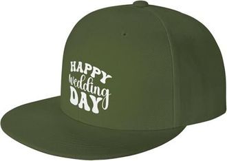 Generic Joyeux Jour De Mariage Femme Homme Casquette Hip Hop L&egrave;g&eacute;re Strapback Cap S&eacute;chage Rapide Snapback Chapeau pour Adulte Camping Golf