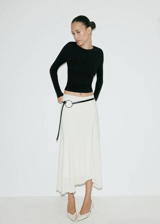 Mango Pull cintr&eacute; &agrave; col bateau noir - Femme - XXS - MANGO