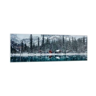 Arttor Panorama Bilder auf Glas 160x50cm Glasbild Landschaft Kanada Winter Gro&szlig; XXL Wanddeko Bild im Glas Schlafzimmer K&uuml;che Wandbilder Dekoration Wohnzimmer