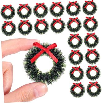 SOLUSTRE 100stücke Teiliges Miniatur Weihnachtskränze Künstliche Weihnachtsdeko Für Festliche Anlässe Dekorieren Von Weihnachtsbäumen Geschenken Und Mini-häuse
