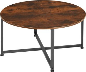 TecTake Couchtisch rund Holz und Metall, Beistelltisch rund, runder Tisch Wohnzimmer, Sofatisch, Wohnzimmertisch, Coffee Table &Oslash; 88,5 cm, einfache Montage - I
