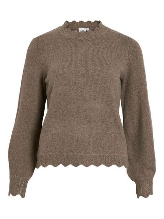 Vila Strickpullover Weicher Strickpulli in aktuellem Design (1-tlg) VINIKOLINA O-NECK L/S KNIT TOP - NOOS