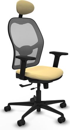 Piqueras y Crespo B&uuml;rostuhl aus Kunstleder mit 2D-Armen, h&ouml;henverstellbare Lendenwirbelst&uuml;tze und festes Kopfteil, ausgestattet mit Syncro/Traslack und injiziertem Scha