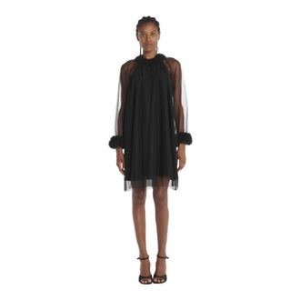 Viktor & Rolf Langes &auml;rmelloses T&uuml;llkleid mit Raffungen - - Dresses - Damen - Schwarzk - M