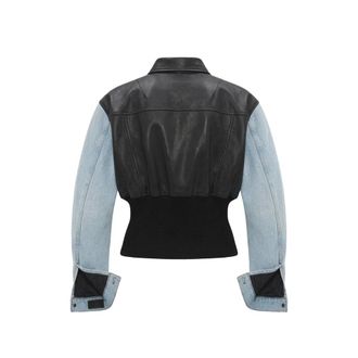 Haikure Panelled Denim Jacket - Black