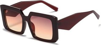 Generic Lunettes De Soleil D&eacute;coratives &Agrave; Monture Large For Femme Et Homme, Id&eacute;ales For Les Vacances Ou D&eacute;placements(Brown)