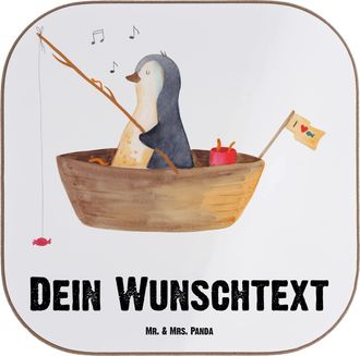 Mr. & Mrs. Panda Personalisierter Untersetzer Pinguin Angelboot - Personalisierte Geschenke, Personalisieren, Kerze, Trennung, Genießen, Motivation, Boot, Bedrucken, F