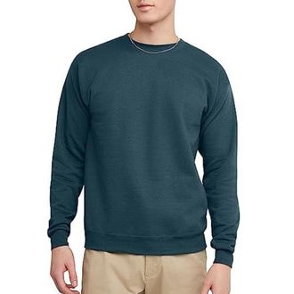 Hanes EcoSmart Fleece, Pullover Crewneck Sweatshirt, 1 Or 2 Pack Maillot de surv&ecirc;tement, Bleu Sarcelle m&eacute;tallis&eacute; 1 Paquet, M Homme
