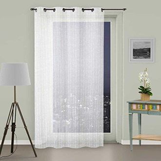 Soleil d'Ocre Verschleierung bei Ösen 135x250 cm Maelis Polyester, Weiß