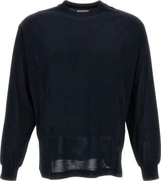 Kaptain Sunshine Kaptain Sunshine, Homme, Tops, Bleu, Taille: M T-shirt en soie &agrave; manches longues et col rond