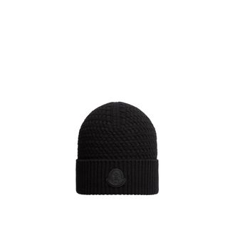 Moncler Moncler Cashmere Blend Beanie, Men, Black, Size: One Size
