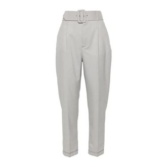 Marni Graue Wollhose mit Bundfalten - - Trousers - Damen - Grau - M