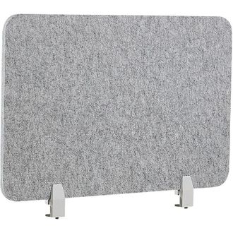 Beliani Panneau S&eacute;parateur de Bureau Acoustique et Visuel 80 x 50 cm en Polyester et Mat&eacute;riau Synth&eacute;tique Gris Fonc&eacute; Split