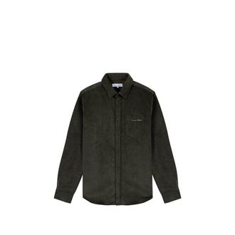 Maison Labiche Chemise droite col boutonn&eacute; en coton m&eacute;lang&eacute;