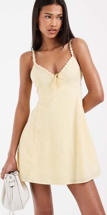 Hollister Robe courte boutonn&eacute;e &agrave; col en V - Jaune
