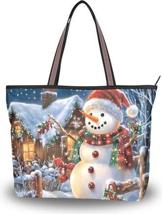 Alaza Grand sac fourre-tout, sac à bandoulière pour femme, sac à main décontracté de grande capacité, sac à main décontracté, arbre de Noël, sac de courses 